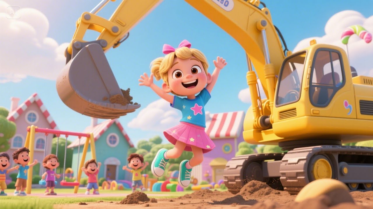 Rumble Rurable Goes the Digger | Construction Rhyme for Toddlers ...