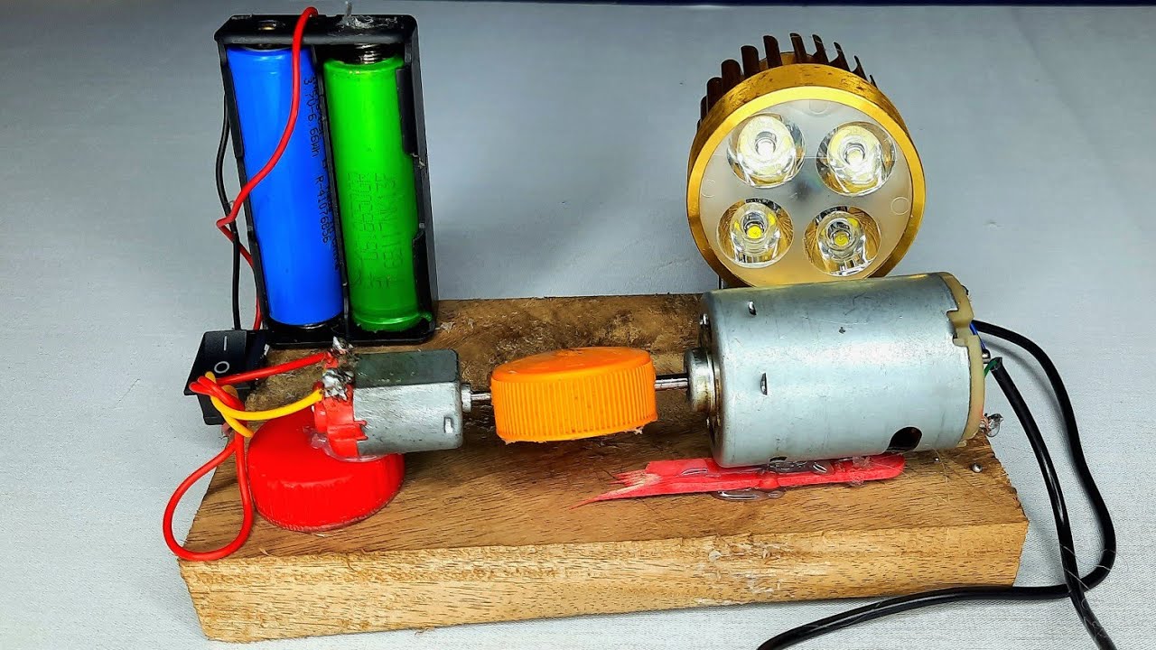 How to make a generator usin toy motor - YouTube