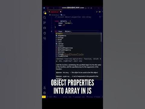 😍😍 Now Convert Object properties name into Array using JavaScript ES6 #shorts #javascript # ...