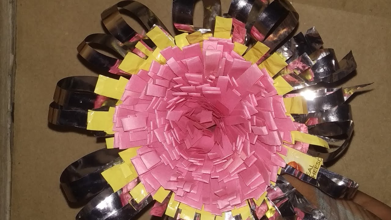 Flowers making with Empty chips packets Empty chips packets Reuse ideas ...