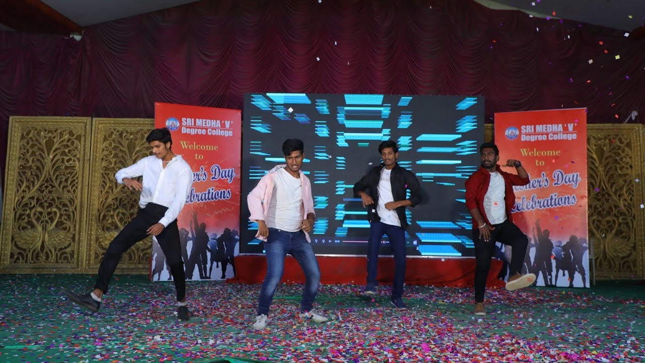 sri medha v degree college Freshers party dance video Habsiguda # ...
