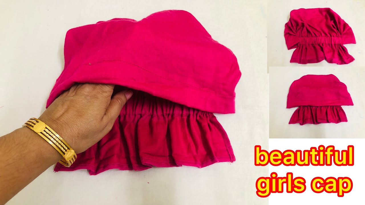 beautiful girl’s cap cutting & stitching - YouTube