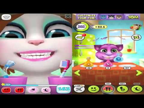 My Talking Angela Level 172 VS My Talking Tom Level 210 Gameplay for ...