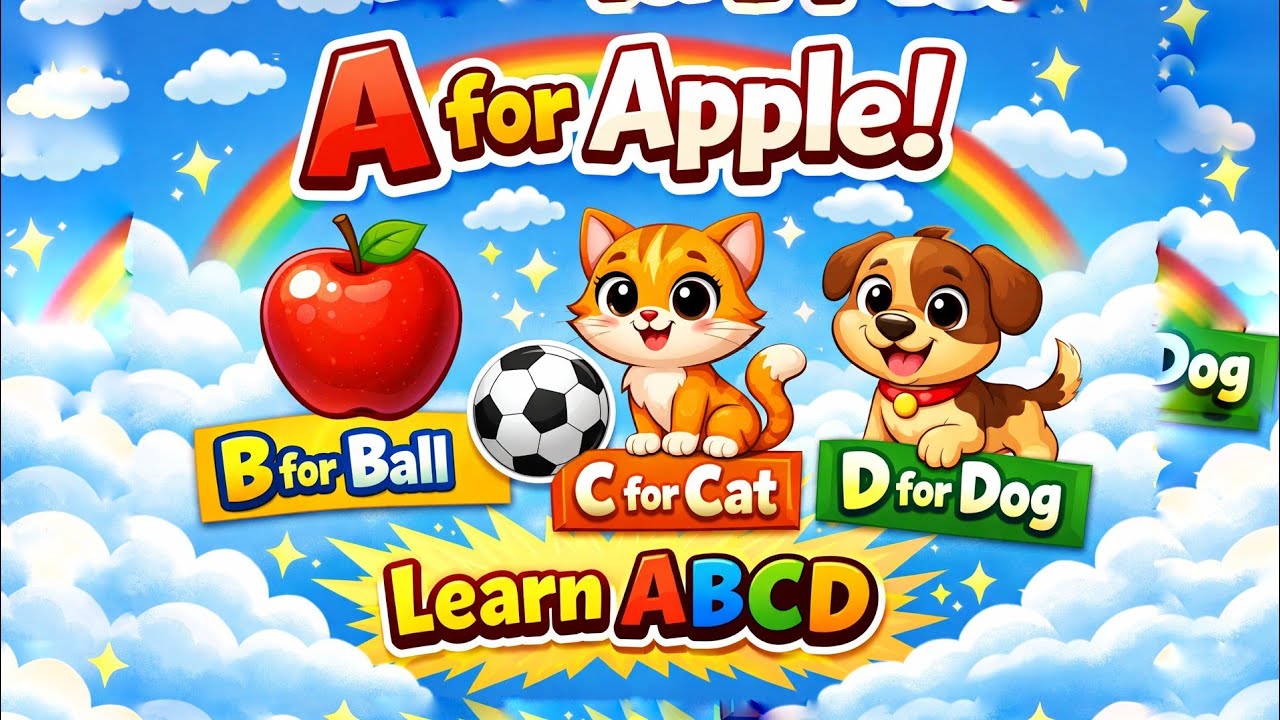 🍎 A for Apple | ABCD Alphabet Song | Learn English Alphabet for Kids ...