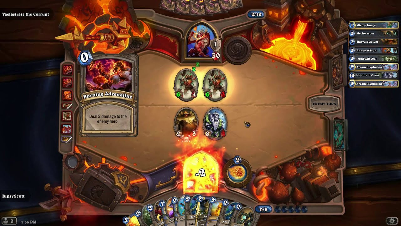 Hearthstone - Heroic Vaelastrasz the Corrupt (Mage) - YouTube