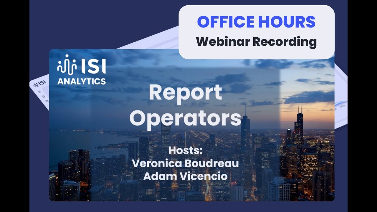 ISI Analytics Office Hours: Mastering Filters and Operators in ISI ...