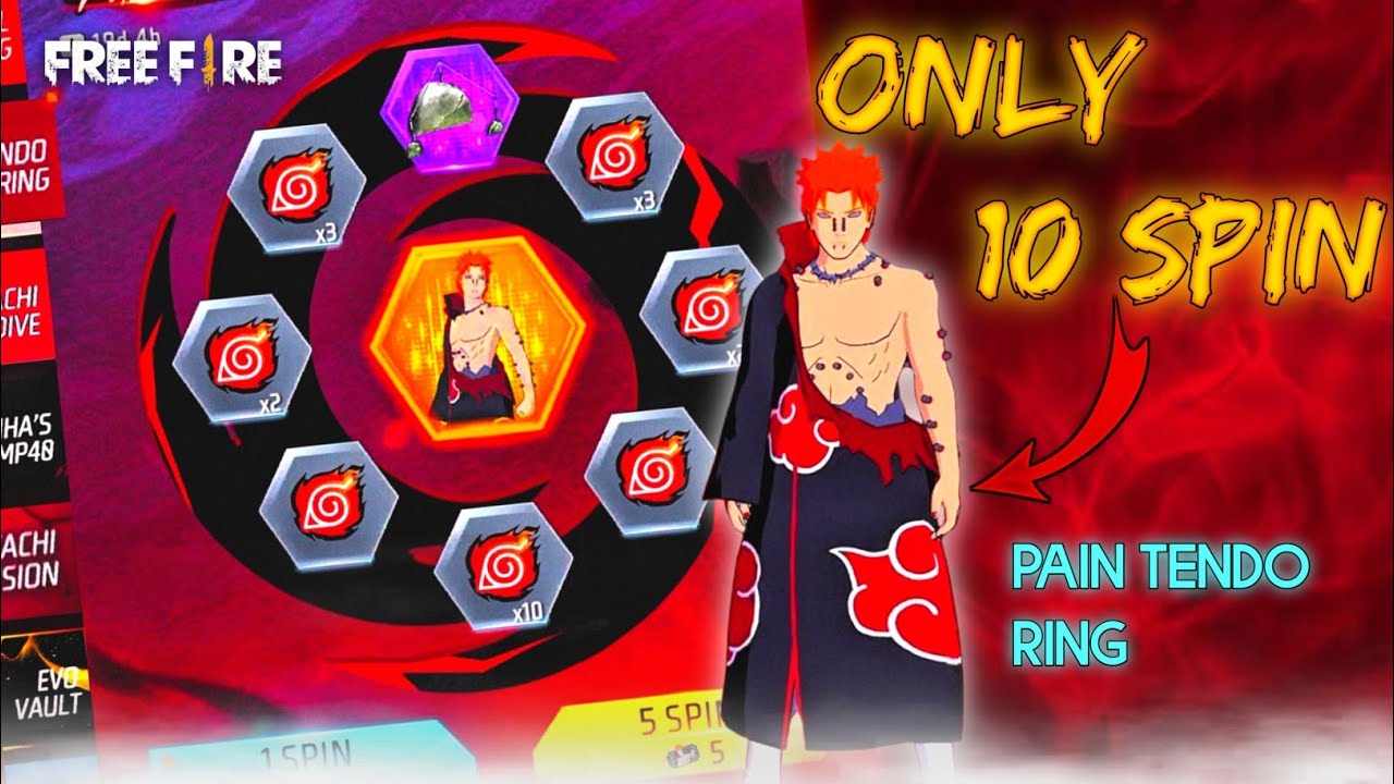 10 Spin Mein Bundle 😳 | Pain Tendo Ring | Free Fire X Naruto - YouTube