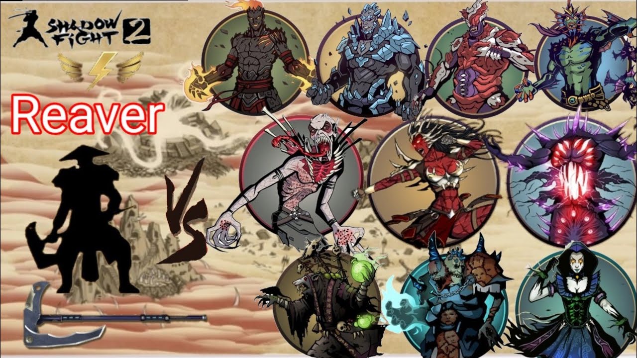 Shadow Fight 2 - Reaver Vs All Underworld Bosses || Slowest weapon of ...