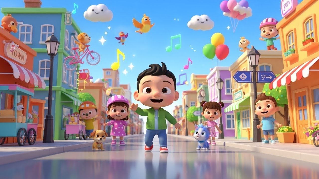 All Around the Town | Popular Nursery Rhyme For Kids | Sing Along With ...