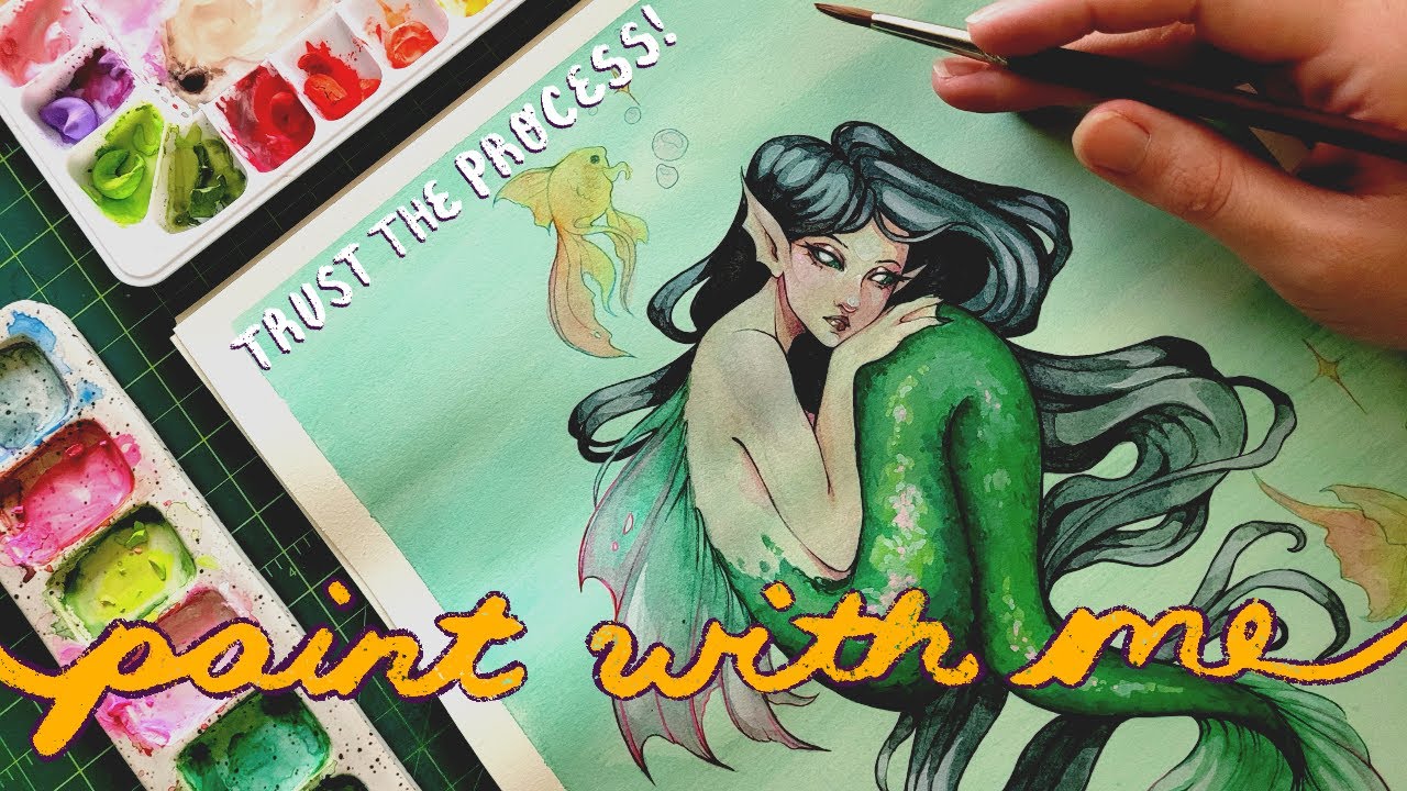 trust the process! 🐚 ️paint a mermaid with me - YouTube