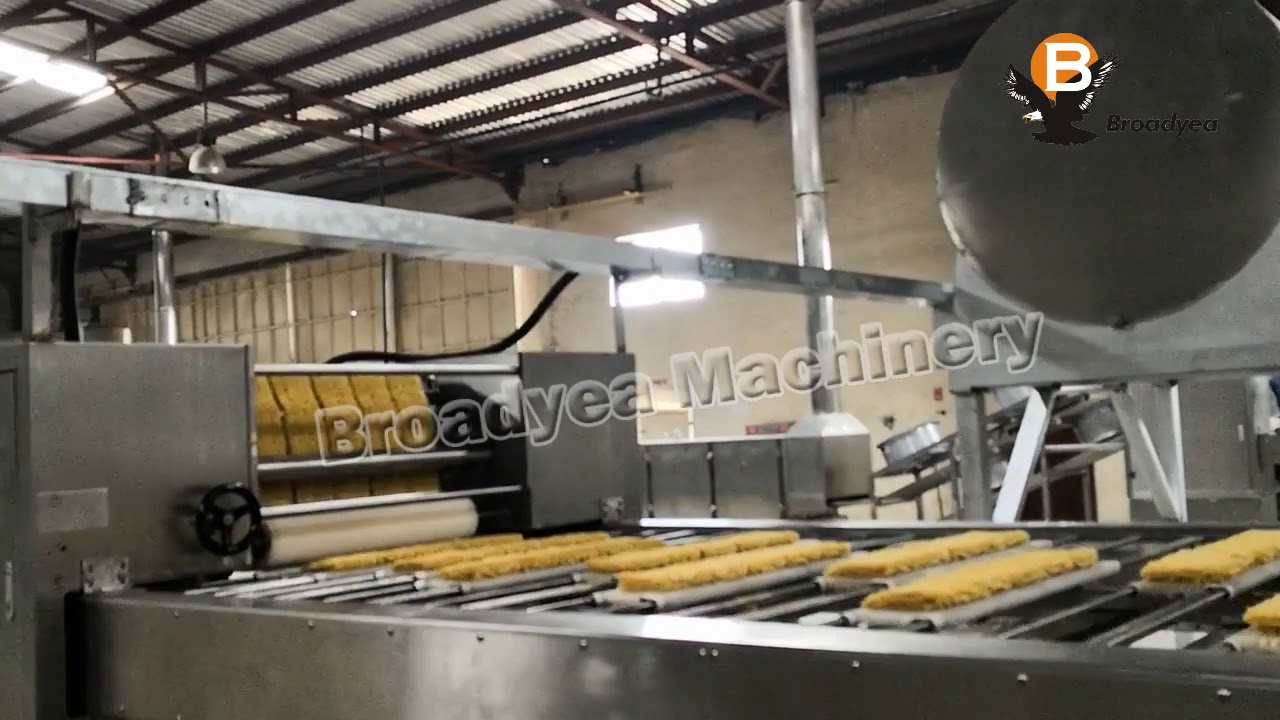 Fried instant noodle production line - YouTube