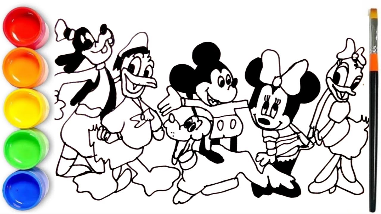How to draw Mickey Mouse ClubHouse, Minnie Mouse, Donald Duck, Goofy ...