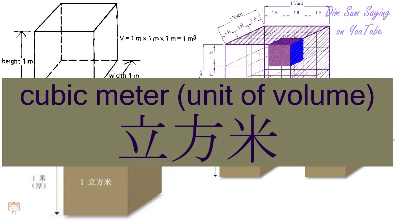 "CUBIC METER (UNIT OF VOLUME)" in Cantonese (立方米) - Flashcard - YouTube