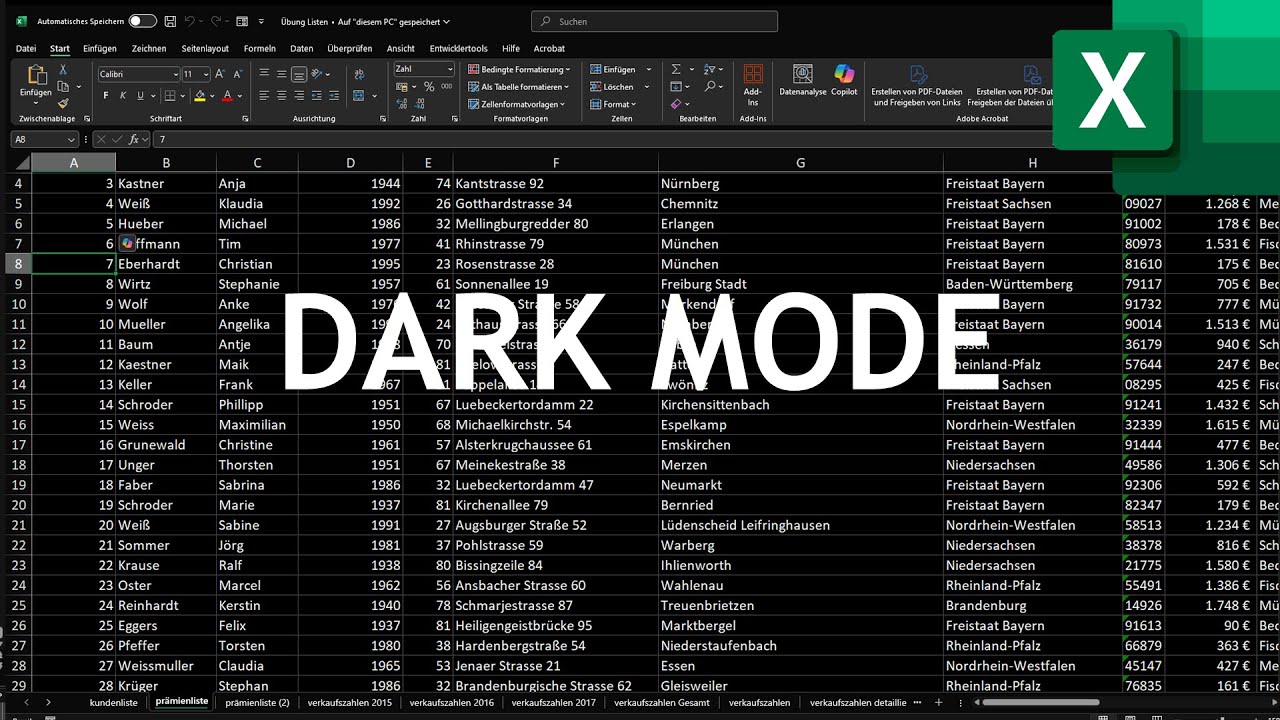 Dark Mode in Microsoft Excel 🌚 - YouTube