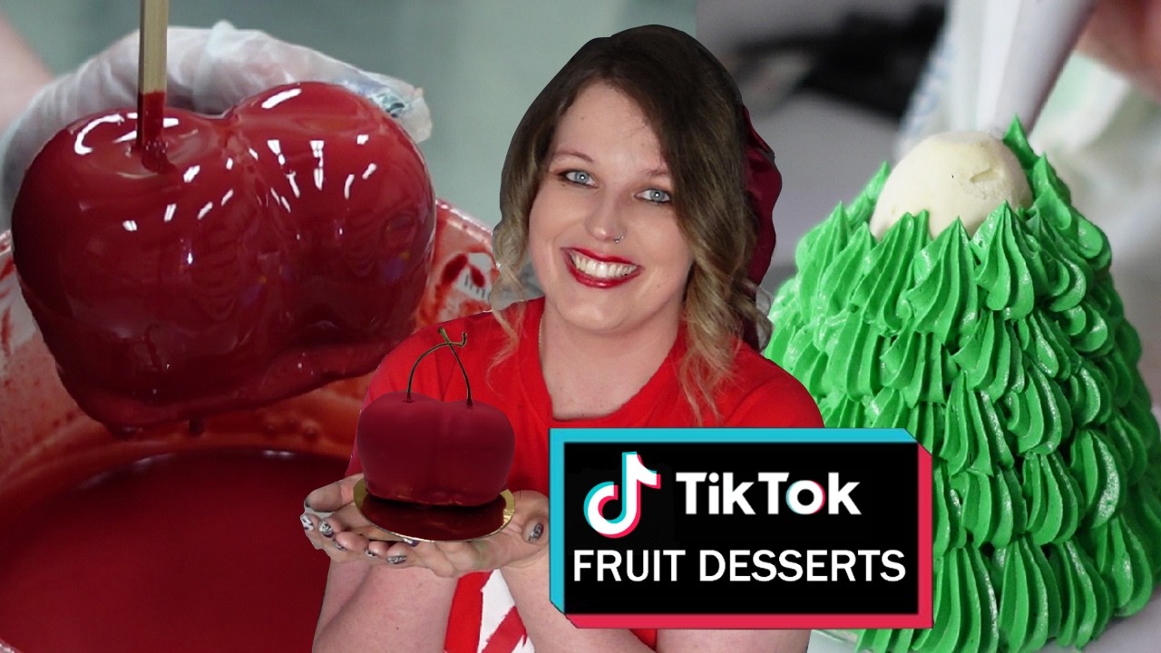 Making The Viral Fruit Shaped Desserts From TikTok (Cherry🍒Christmas ...
