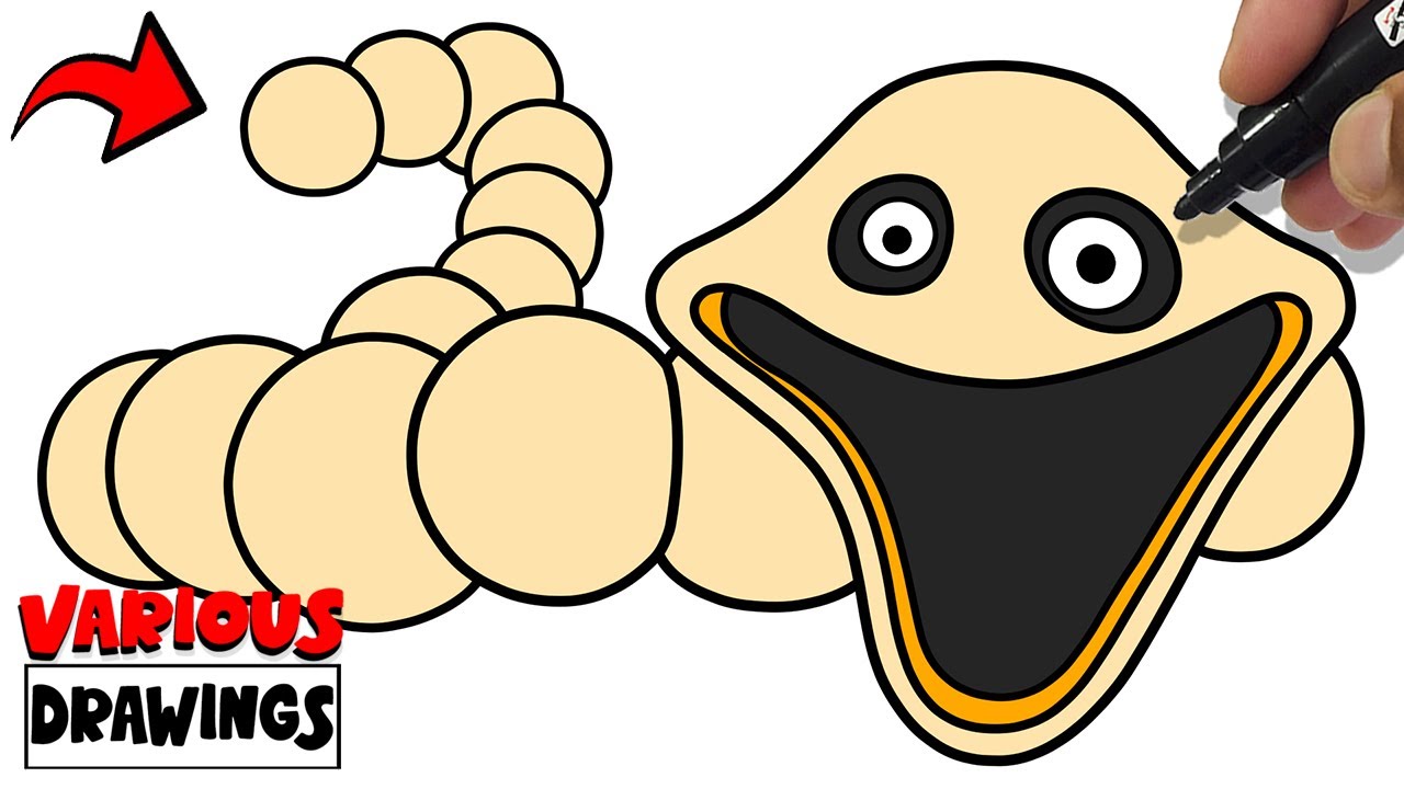 How to Draw HUNGRY WORM - ROBLOX - YouTube