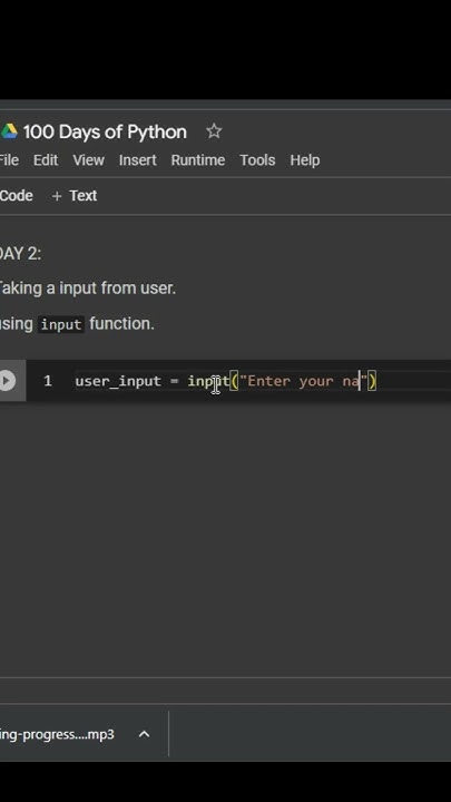 100 Days of python _ User input #Day 2 - YouTube