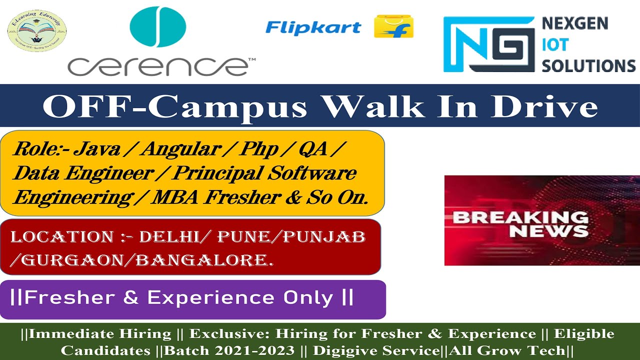 Off- Campus Walk In Drive | Experience & Freshers | So Many Companies ...