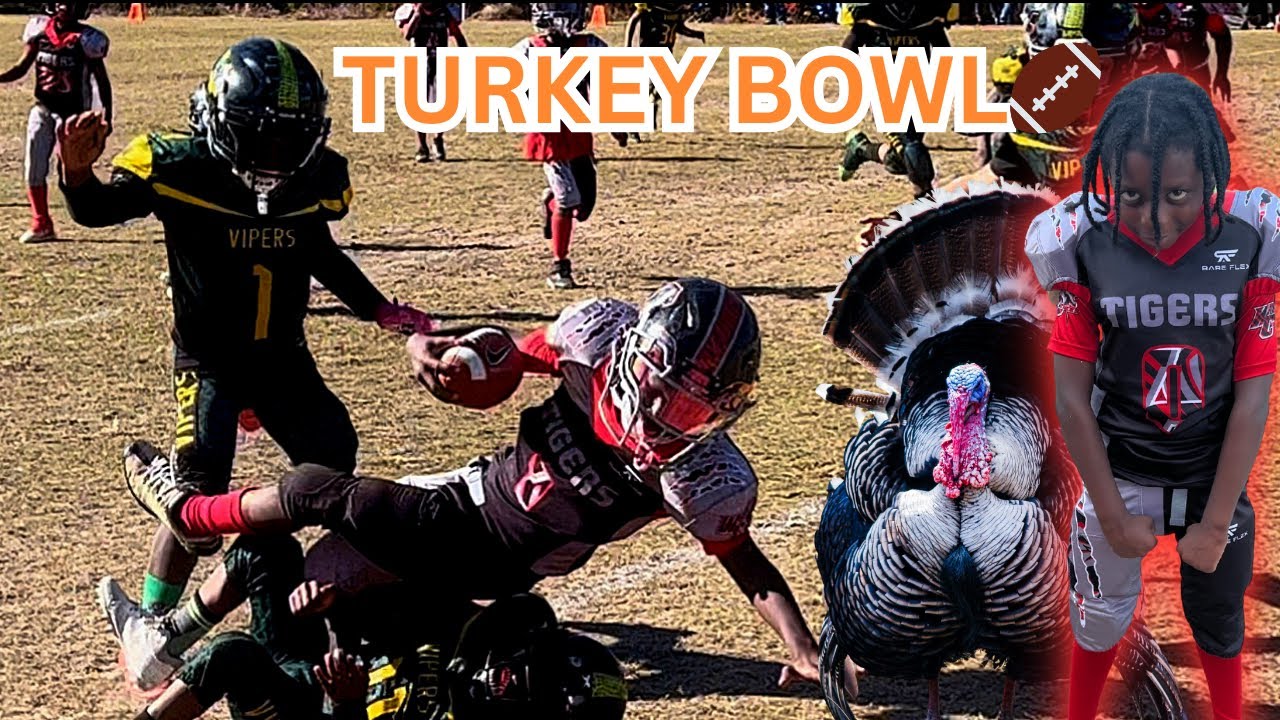 My First Turkey Bowl | 8U Tigers Vs Vipers Football Game - YouTube