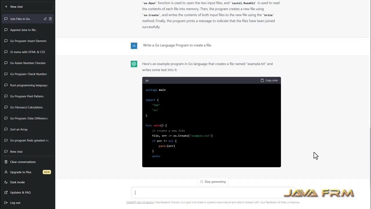 How to create a file in Golang 1.20 - YouTube