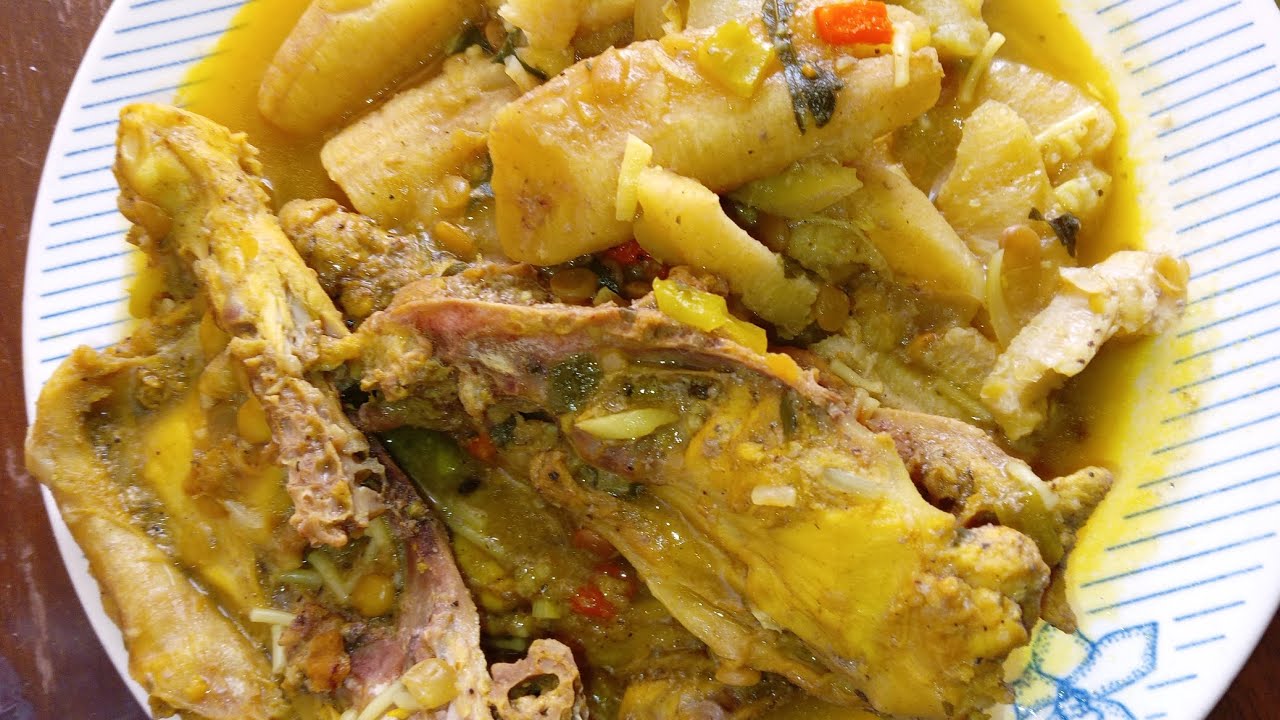 Green fig and backs one pot (Green banana and chicken backs one pot ...