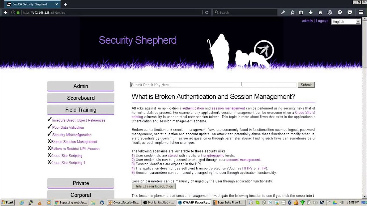 Security Shepherd Field Training Broken Session Management - YouTube