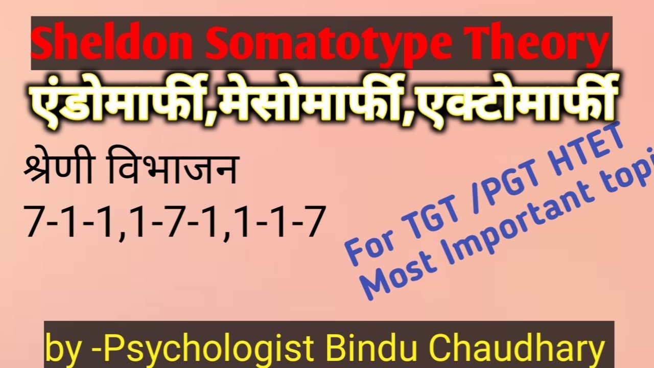 Type Theory of Personality|| Sheldon Somatotype theory || शेल्डन का ...
