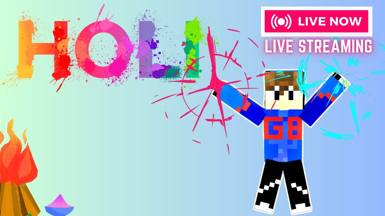 Minecraft Holi Special Live | Playing Squad | Streaming with Turnip ...
