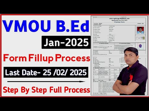 VMOU B.Ed Form 2025 | VMOU B.Ed Application Form Kaise bhare 2025 | How ...