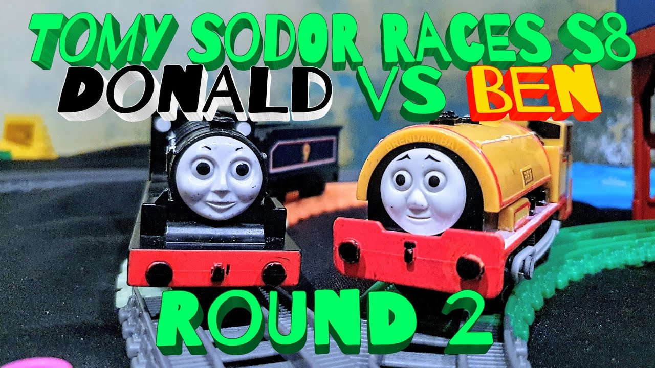 Tomy Sodor Races: Donald vs Ben S8 Round 2, Race 13! - YouTube