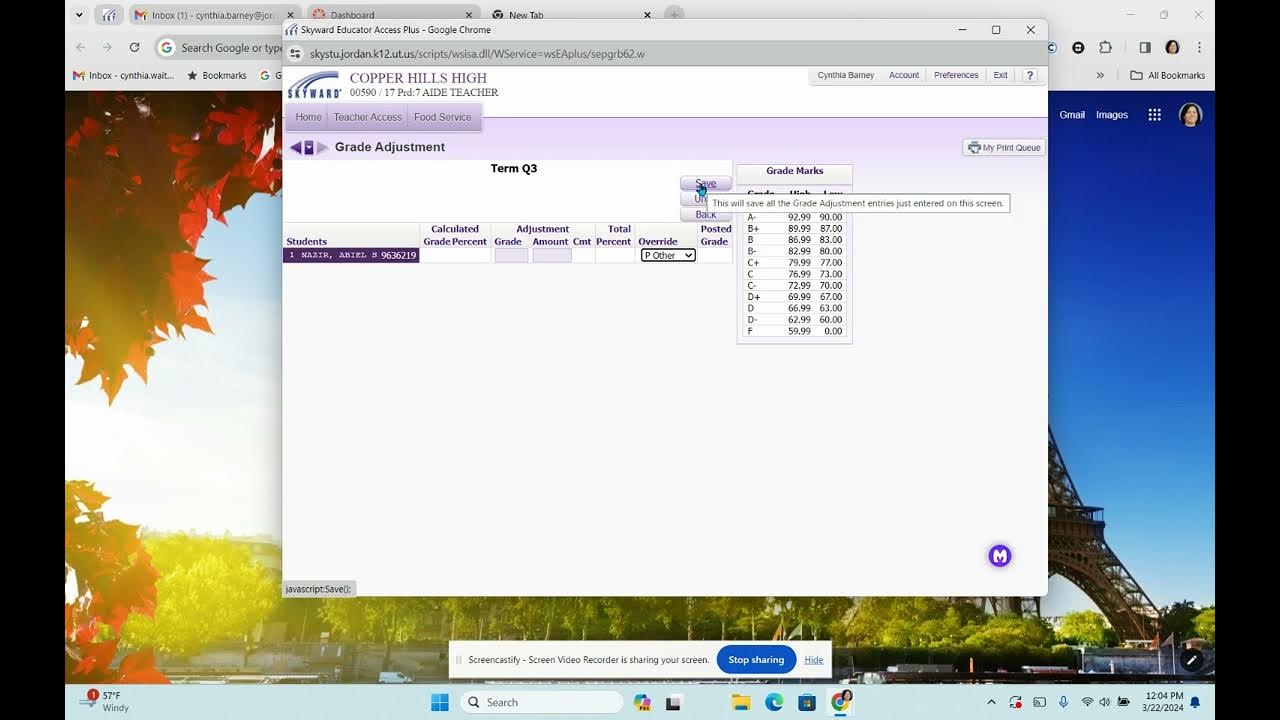 Skyward Grade Adjustment - YouTube