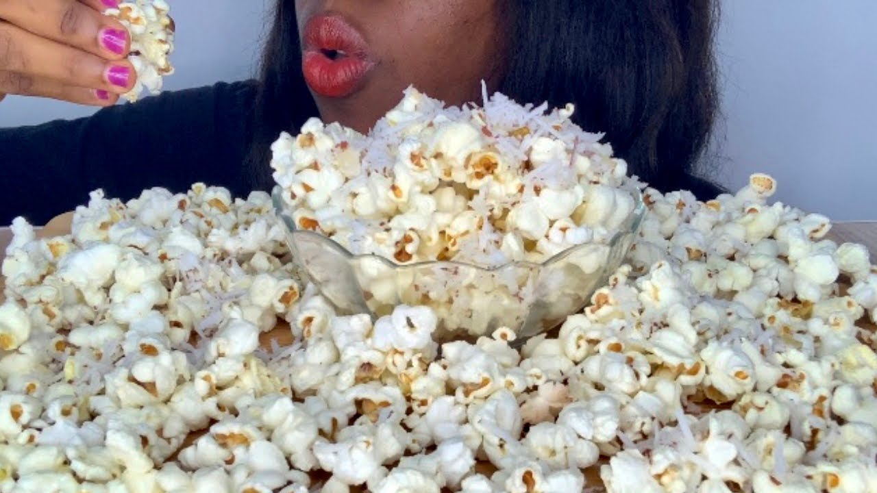 ASMR Crispy Coconut Popcorn || Eating Sounds Mukbang || Eat With Asa ...