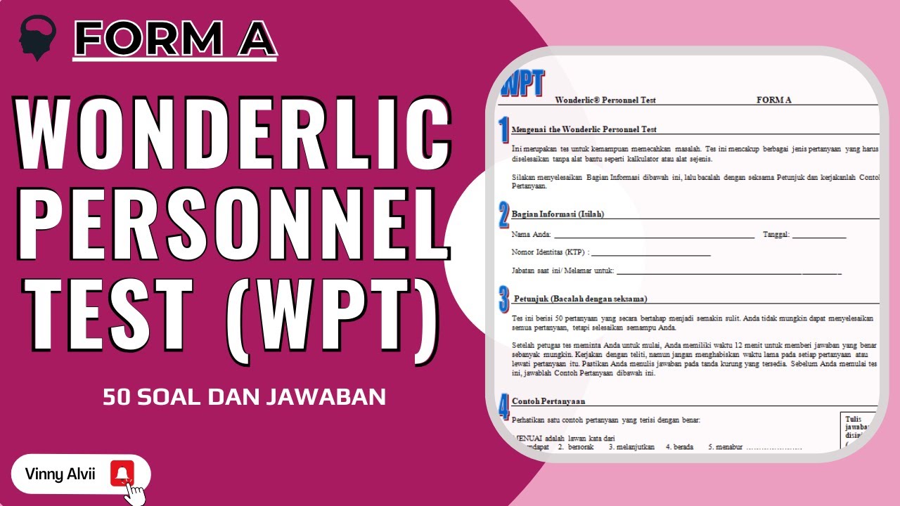 Psikotes IQ WPT Form A (Wonderlic Personnel Test) | Soal dan Jawaban ...