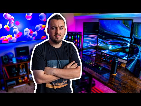 Unique Quad Monitor Office Setup Tour 2021