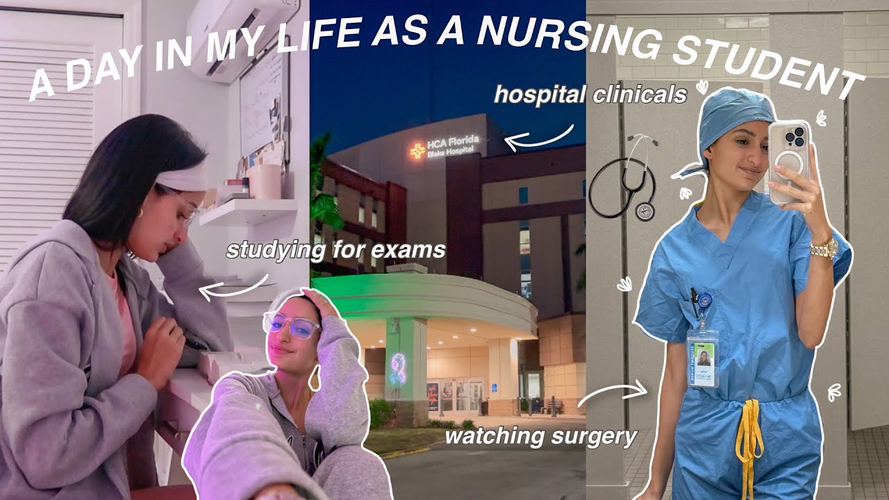 A DAY IN THE LIFE AS A NURSING STUDENT // clinical rotation, studying ...