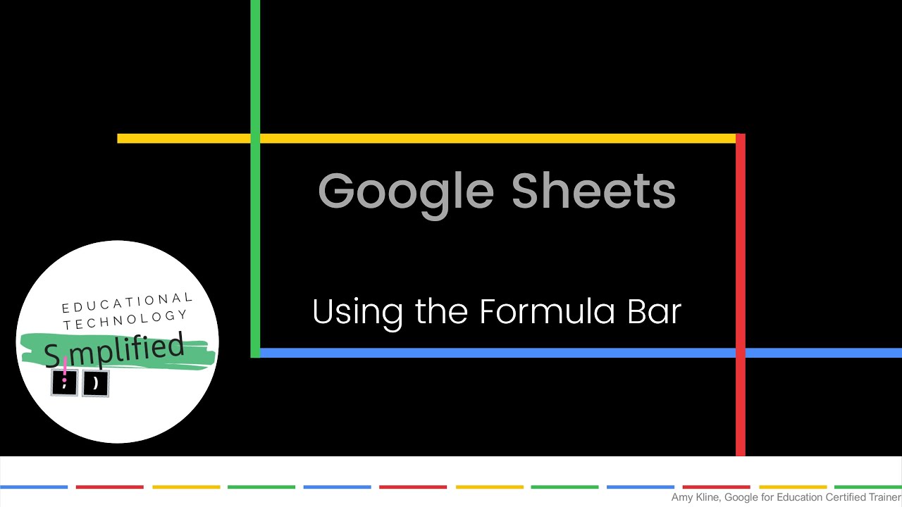 Google Sheets - Using the Formula Bar - YouTube