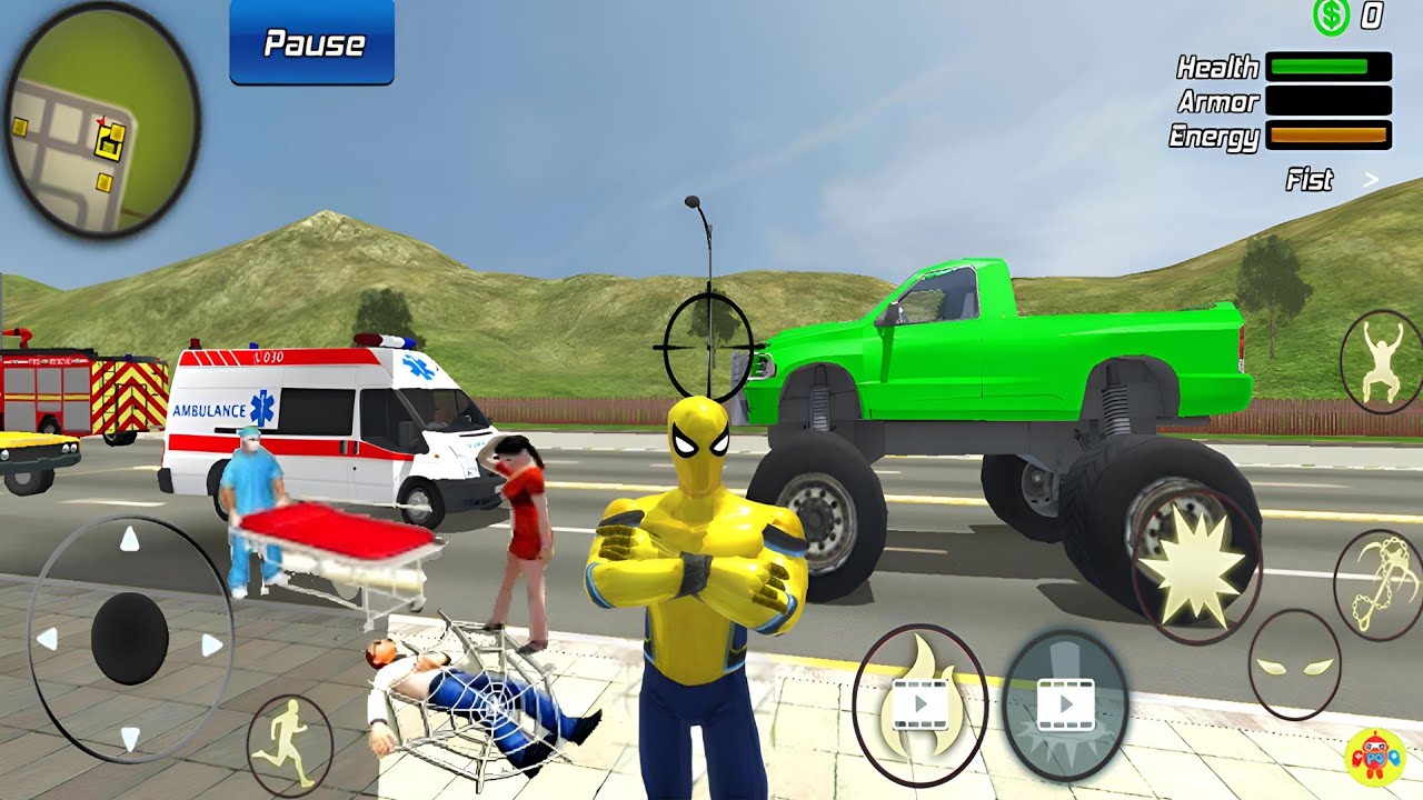 Spider Rope Hero Monster Truck Accident Vegas #31 - Süper Kahraman ...