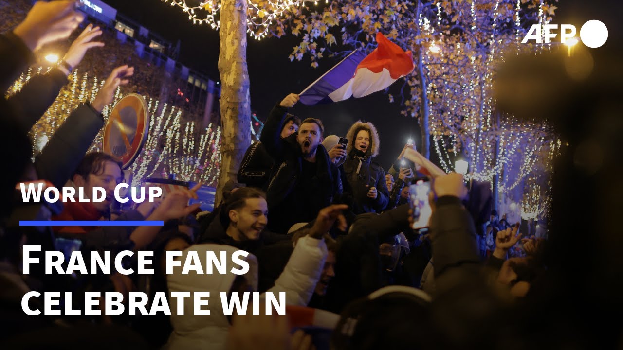 France fans celebrate reaching World Cup final | AFP - YouTube