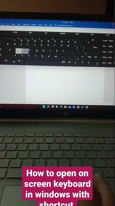 How to open on screen keyboard in windows - YouTube