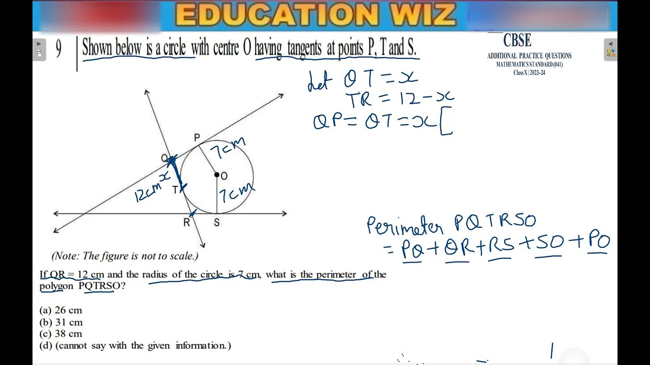 Shown Below Is A Circle With Centre O Having Tangents At Points P T Shown Below Is A Circle With Centre O Having Tangents At Points P T