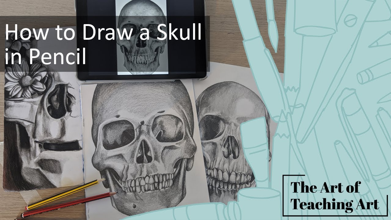 How to Draw a Skull in Pencil with Tone - YouTube