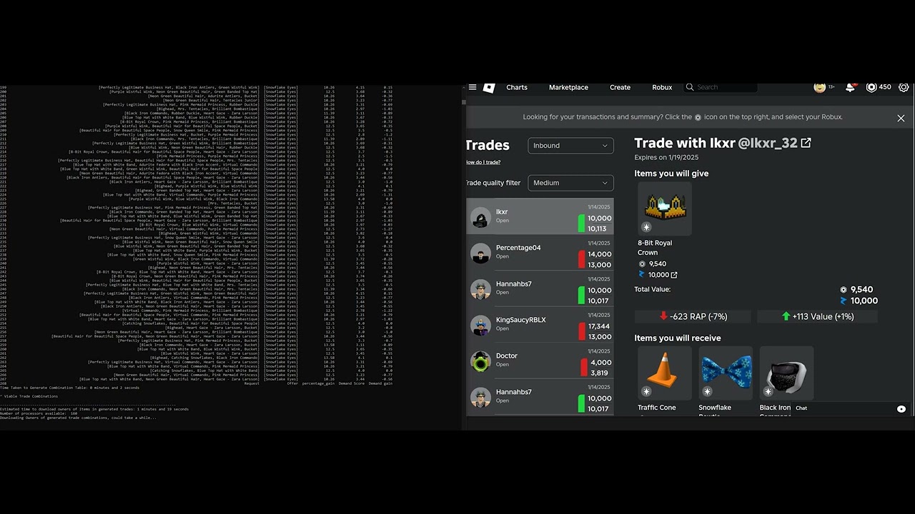 Roblox Trading Bot - RoliBotV6.8 Demonstration - YouTube
