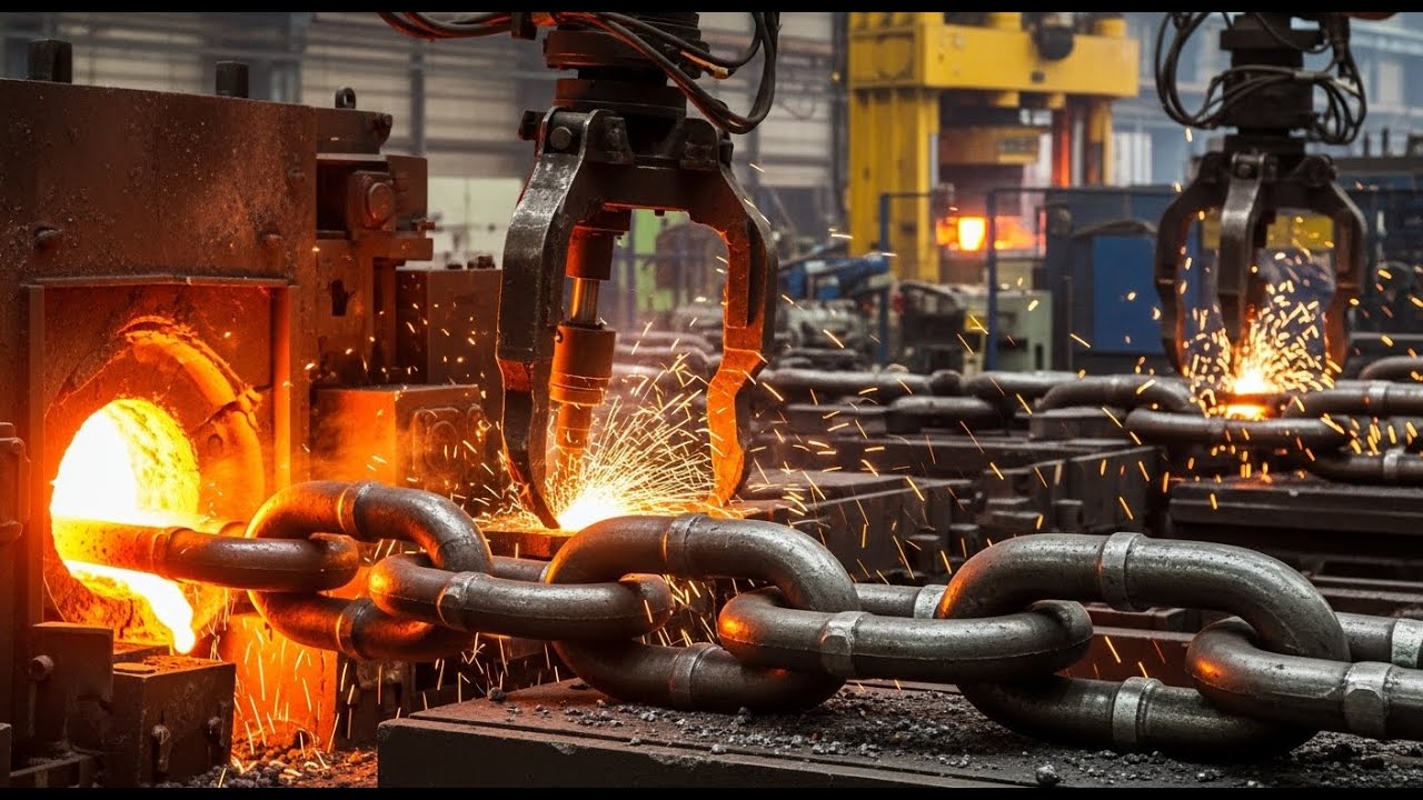 Inside the Giant Anchor Chain Factory: How Massive Marine Chains Are ...