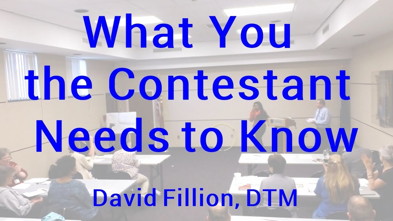 What Speech Contestant's Need to Know by David Fillion - YouTube
