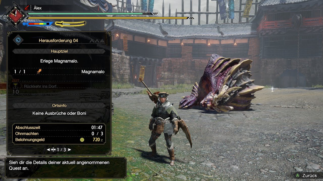 MH: Rise Magnamalo Arena 1'47''75 [Longsword] - YouTube