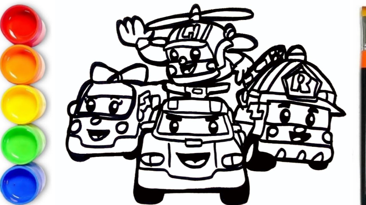 Draw and Color ROBOCAR POLI ROY HELLY - ROBOCAR POLI Drawing and ...