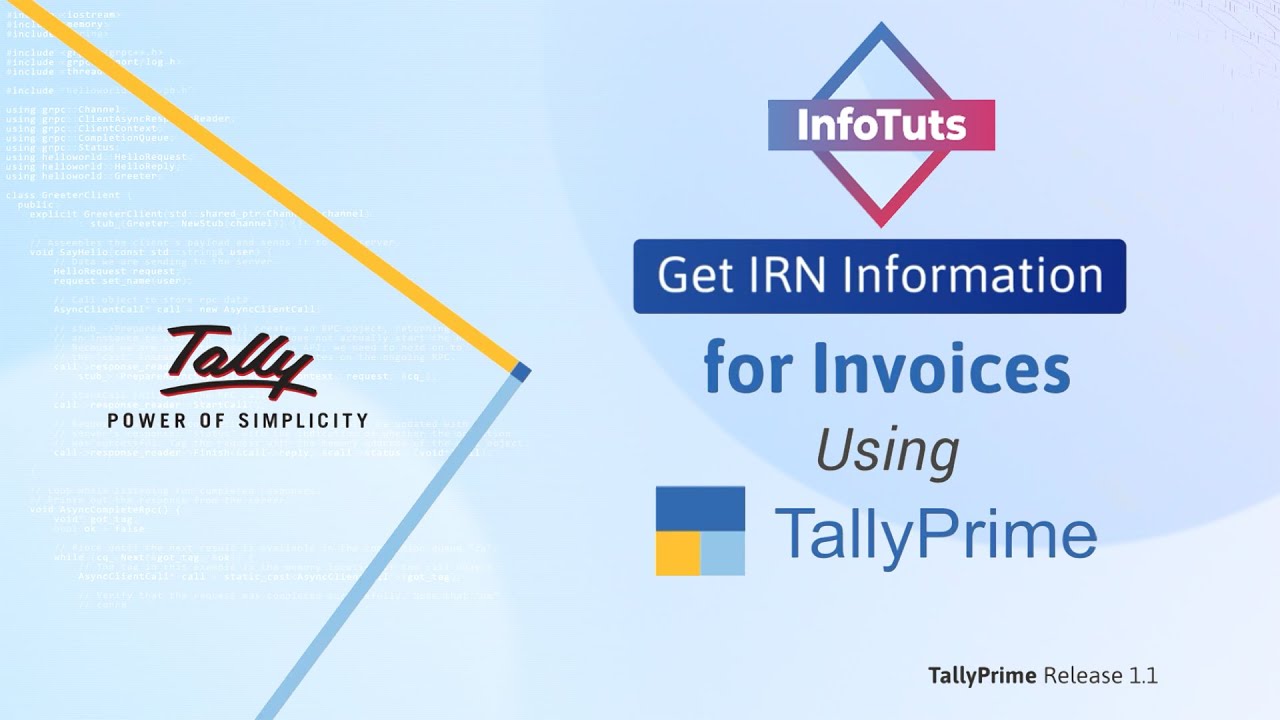 How to Get IRN Info using Tally Prime | I SYS - YouTube