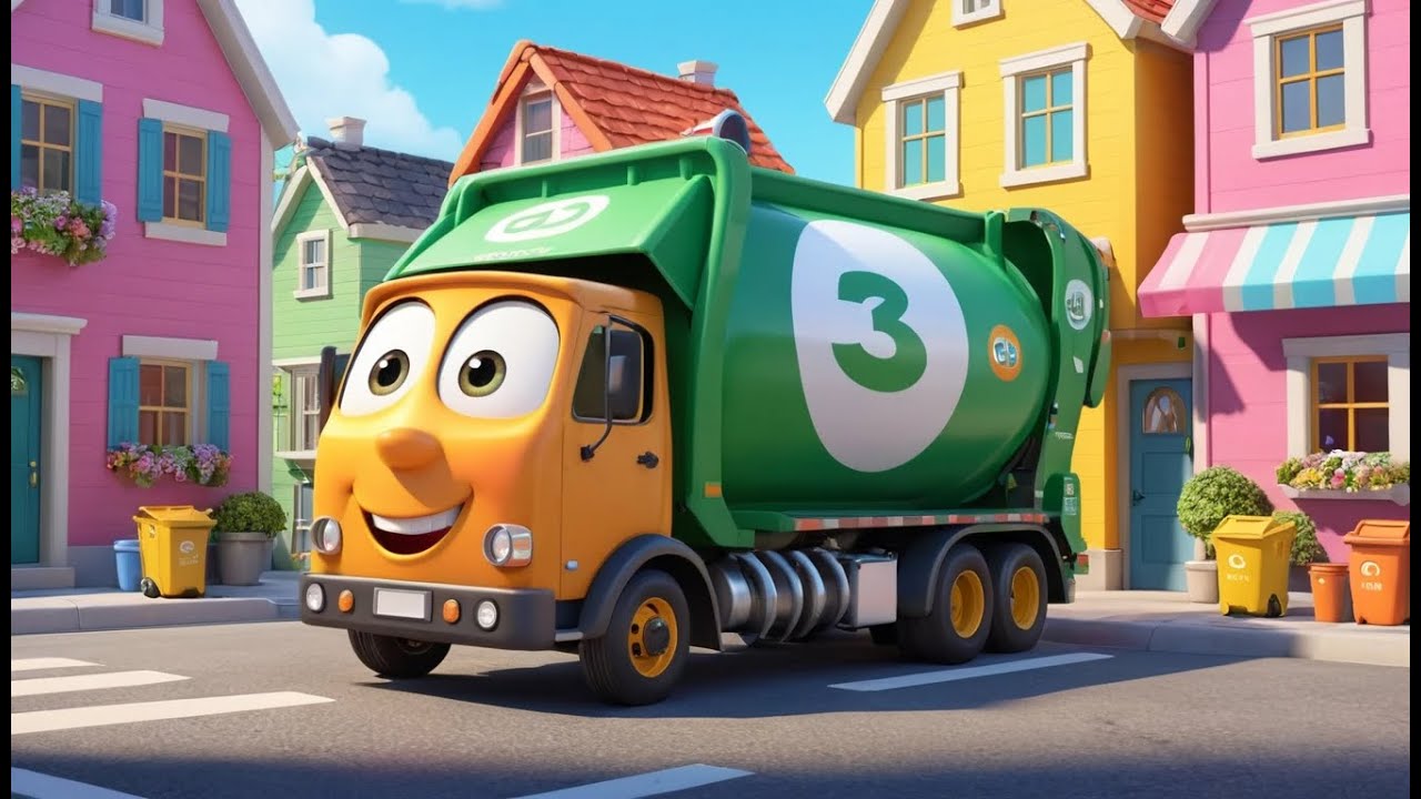 Garbage Truck Parade – Count the Colors! | Fun Recycling and Counting ...