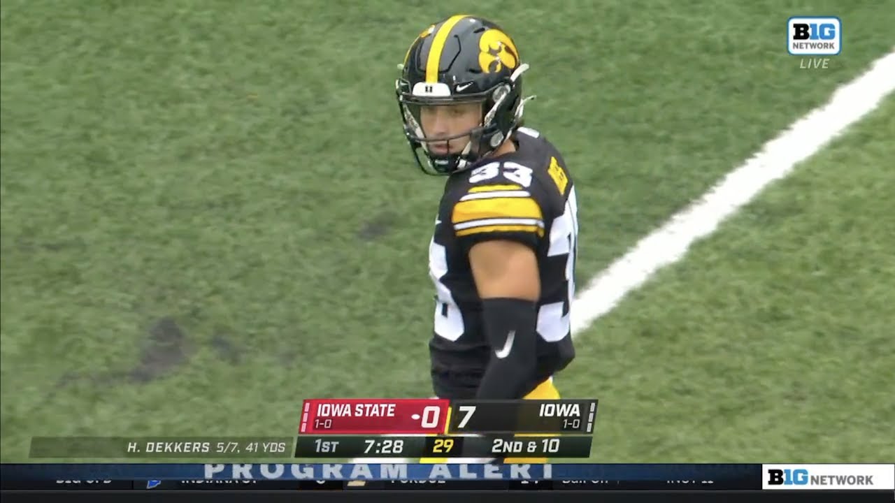 Riley Moss (Iowa CB #33) Vs. Iowa State 2022 - YouTube