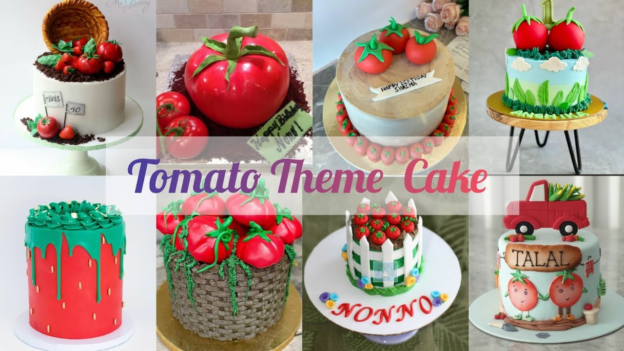 How to decorate Tomato 🍅 theme cake || Tomato 🍅 theme cake decoration ...